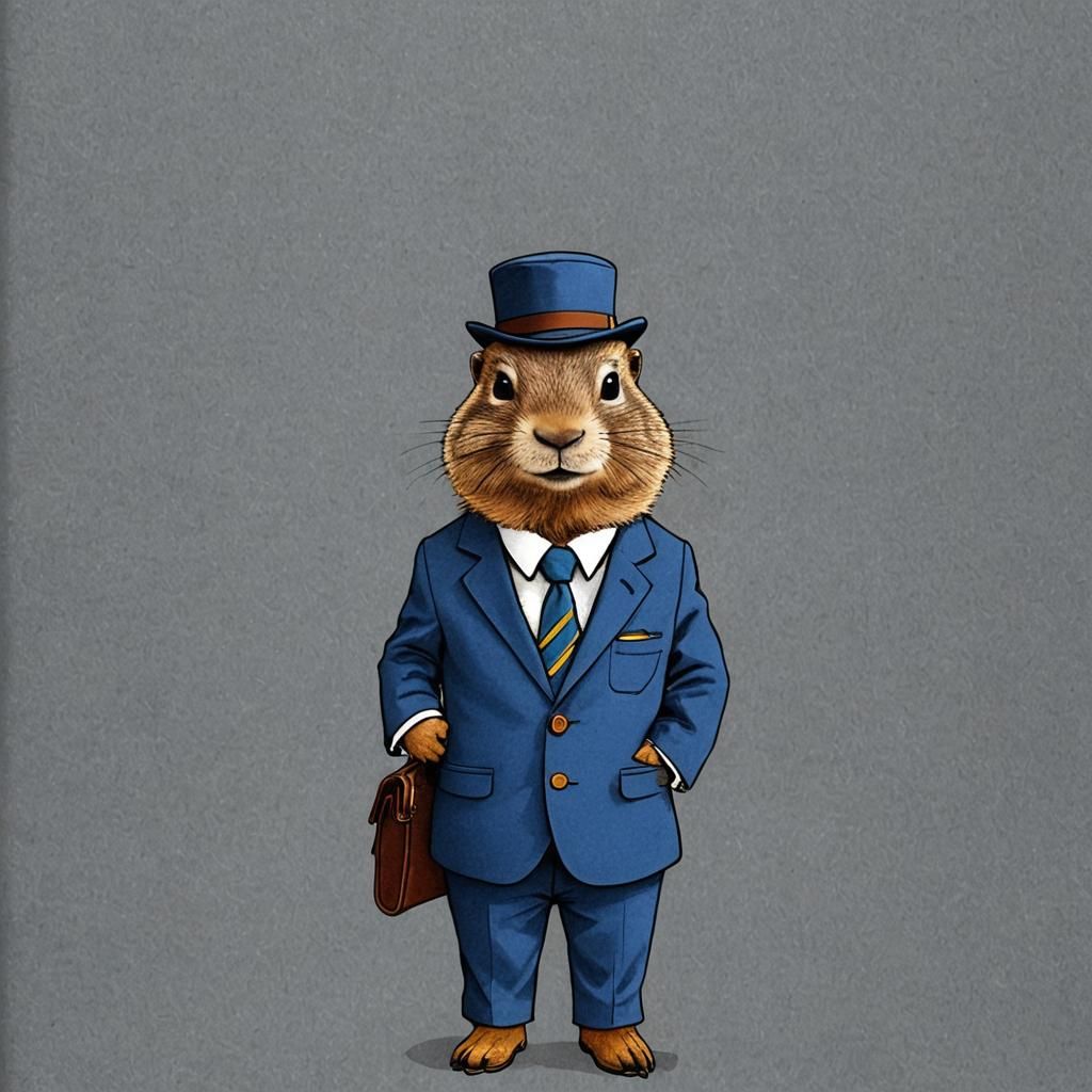 Gopher in blue suit carrying breifcase - AI Generated Artwork ...