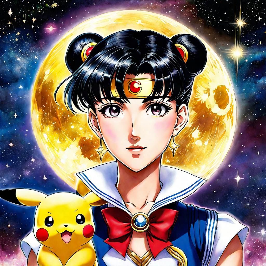 Sailor Moon - Ash Ketchum - AI Generated Artwork - NightCafe Creator