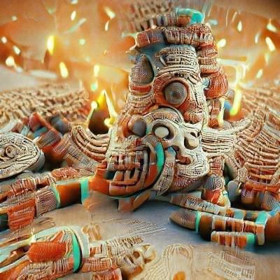Ancient Mayan ritual detailed design cinema4D Artstation 8k resolution ...