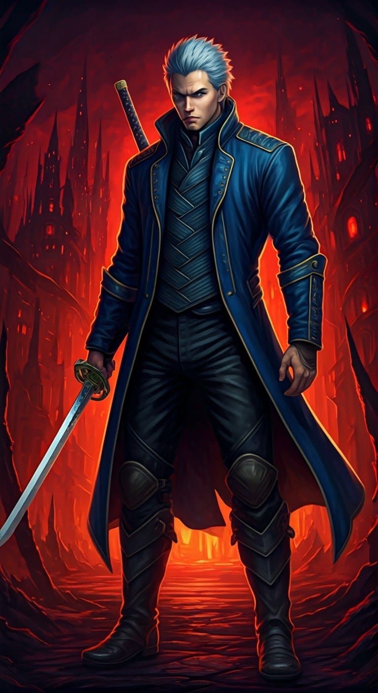 Vergil from Devil May Cry 5 - Gothic Hero Vergil Stands Tall...