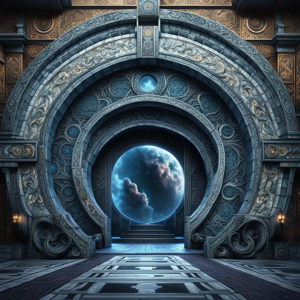 ominous tile portal Epic cinematic brilliant stunning intricate ...