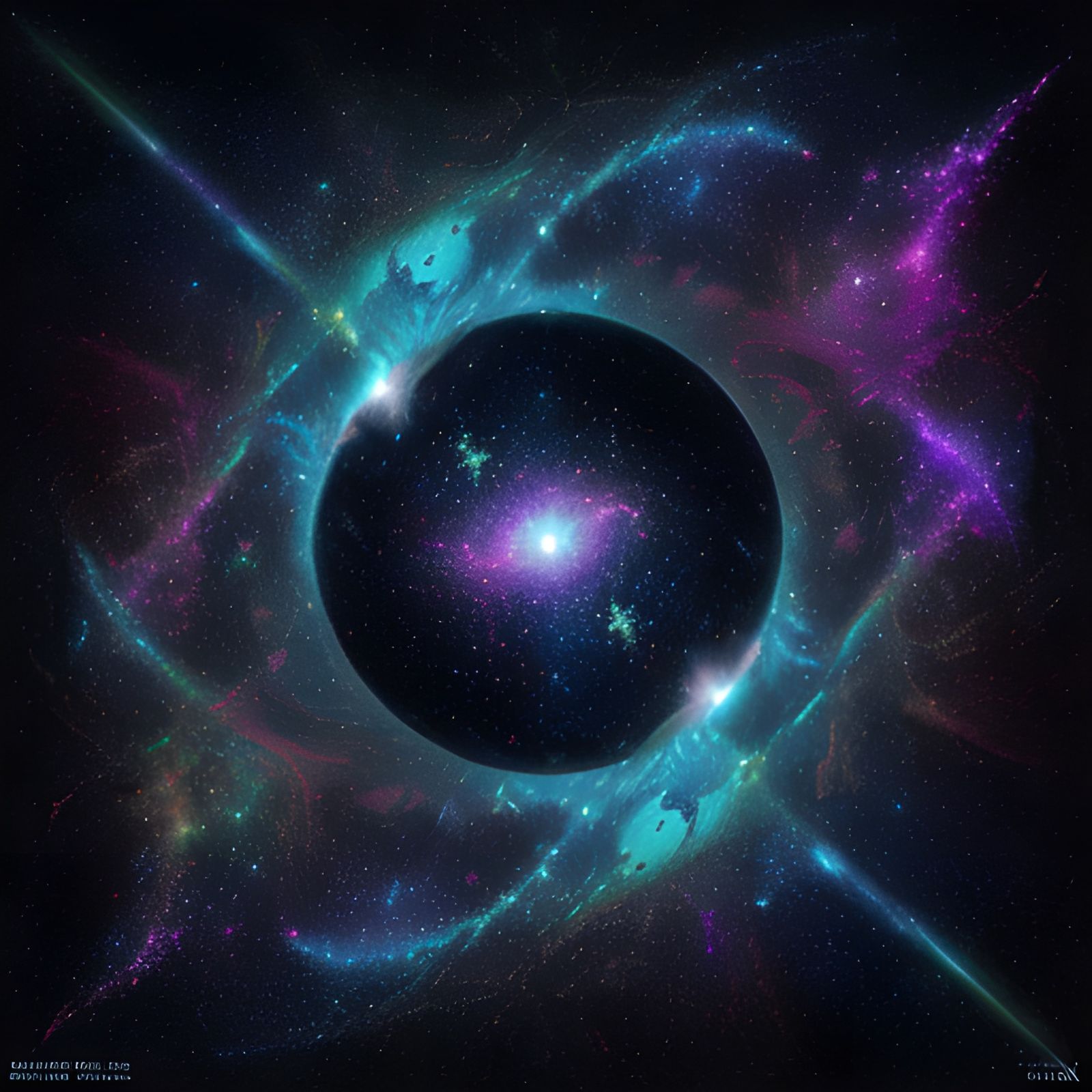 hyperspheroid - Surreal Cosmic Vortex Radiates Iridescent Pl...