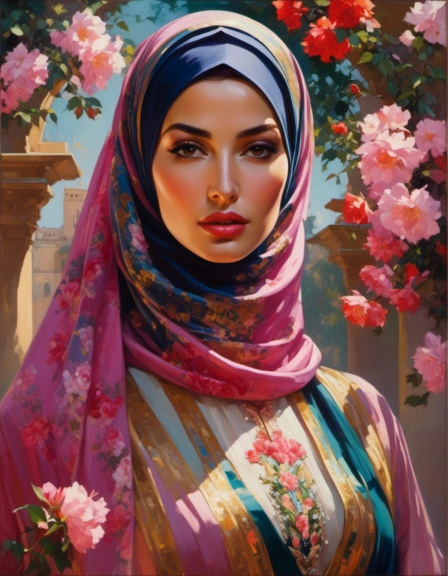 Hijab Beauty 👑🧕 - AI Generated Artwork - NightCafe Creator