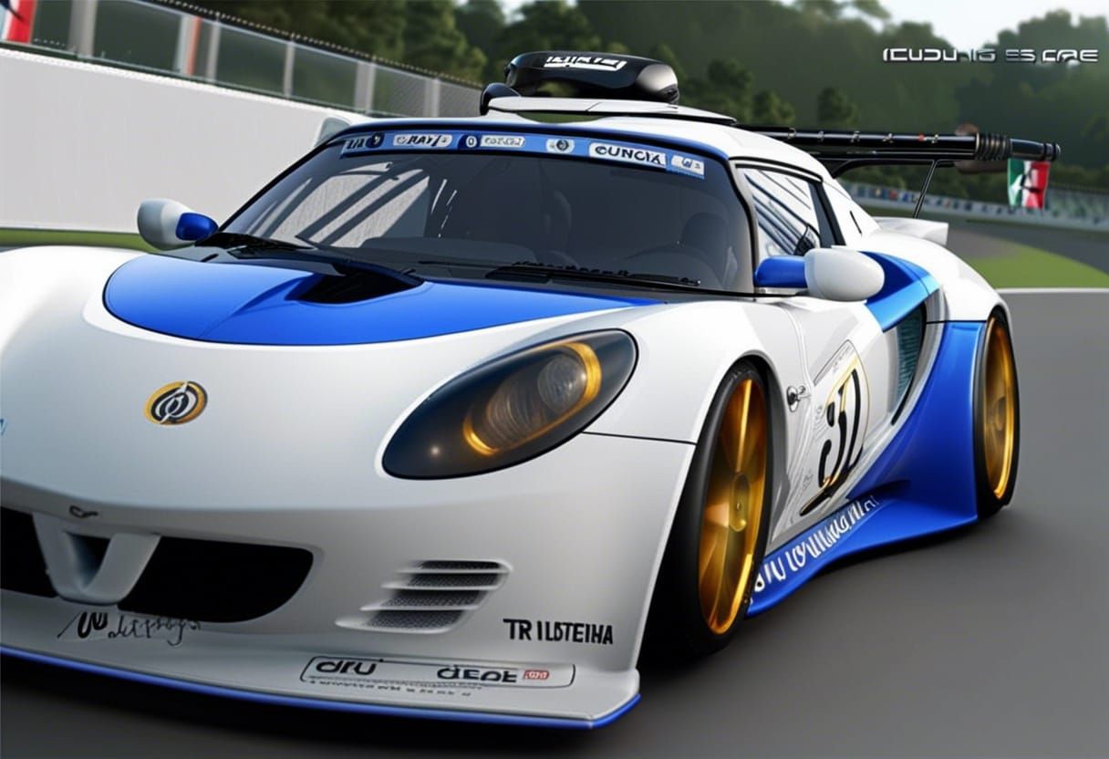 Lotus Elise GT1, bodykit, rear spoiler, WR Blue Mica car paint, high quality 8K photography by ...