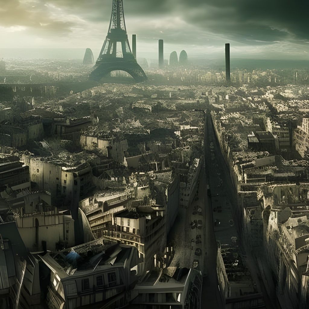{{city of Paris post-apocalyptic}} dystopian, stunning, cinematic shot ...