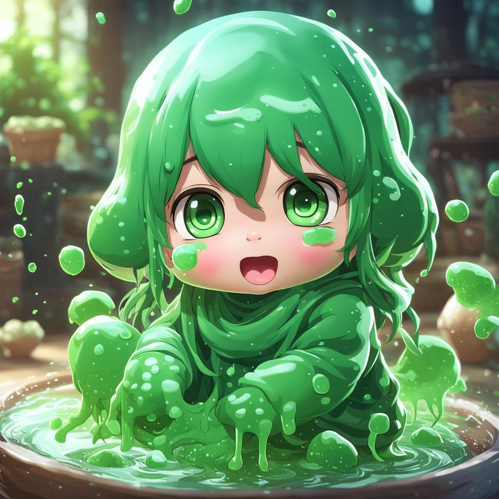 Cute baby green slime from splatoon - AI Generated Artwork - NightCafe ...