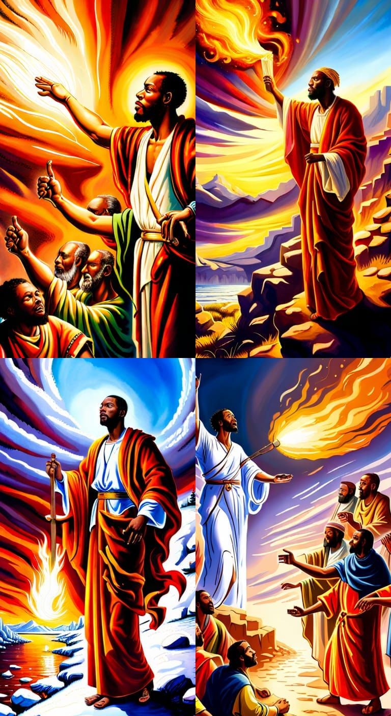 Black Elijah the Tishbite prophet calls down fire from heaven on ...