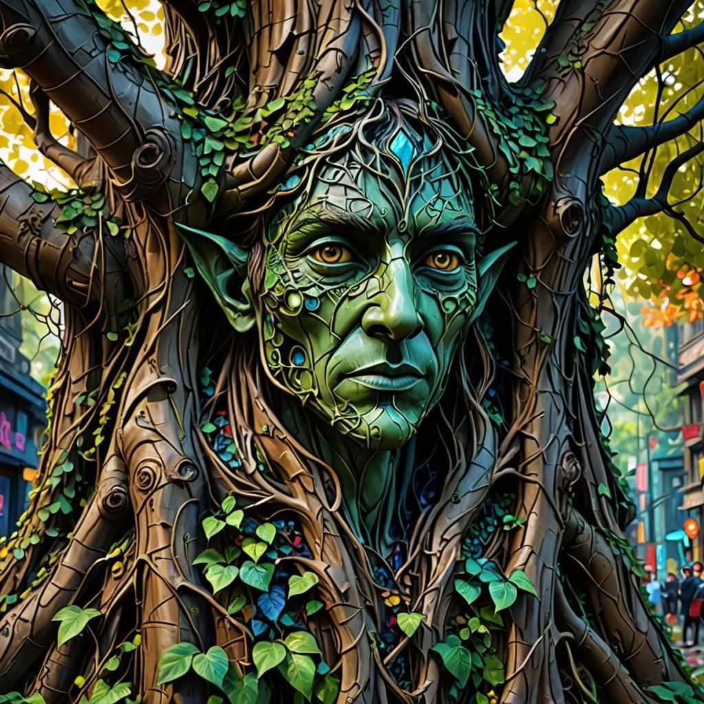 trees with faces - AI Generated Artwork - NightCafe Creator