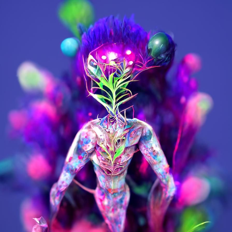 humanoid plant creature 8k resolution holographic astral cosmic ...