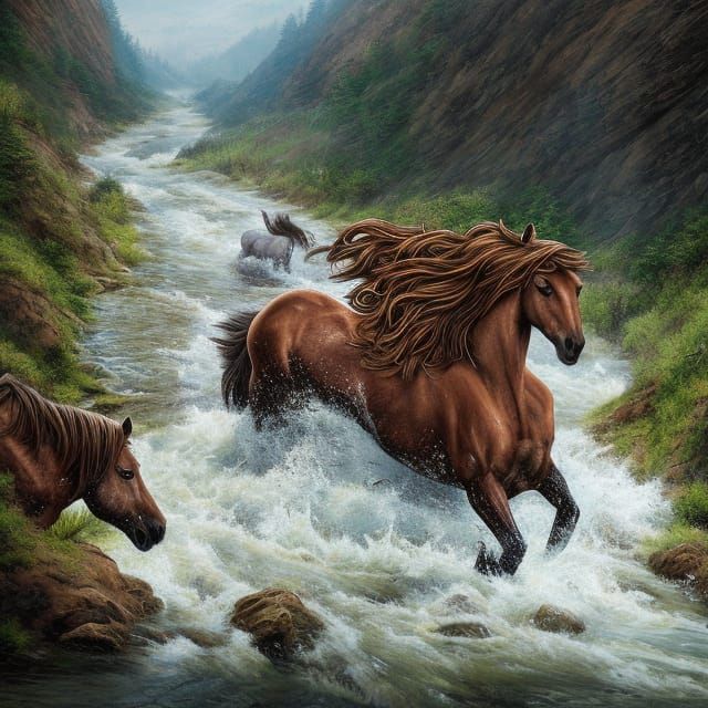 Crossing the valley - AI Generated Artwork - NightCafe Creator