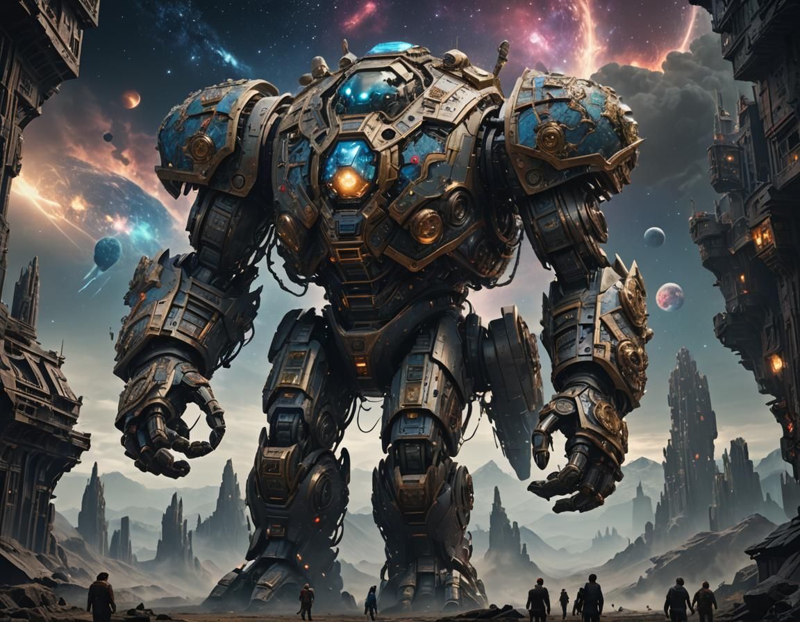 Cosmic Combat Golem - AI Generated Artwork - NightCafe Creator