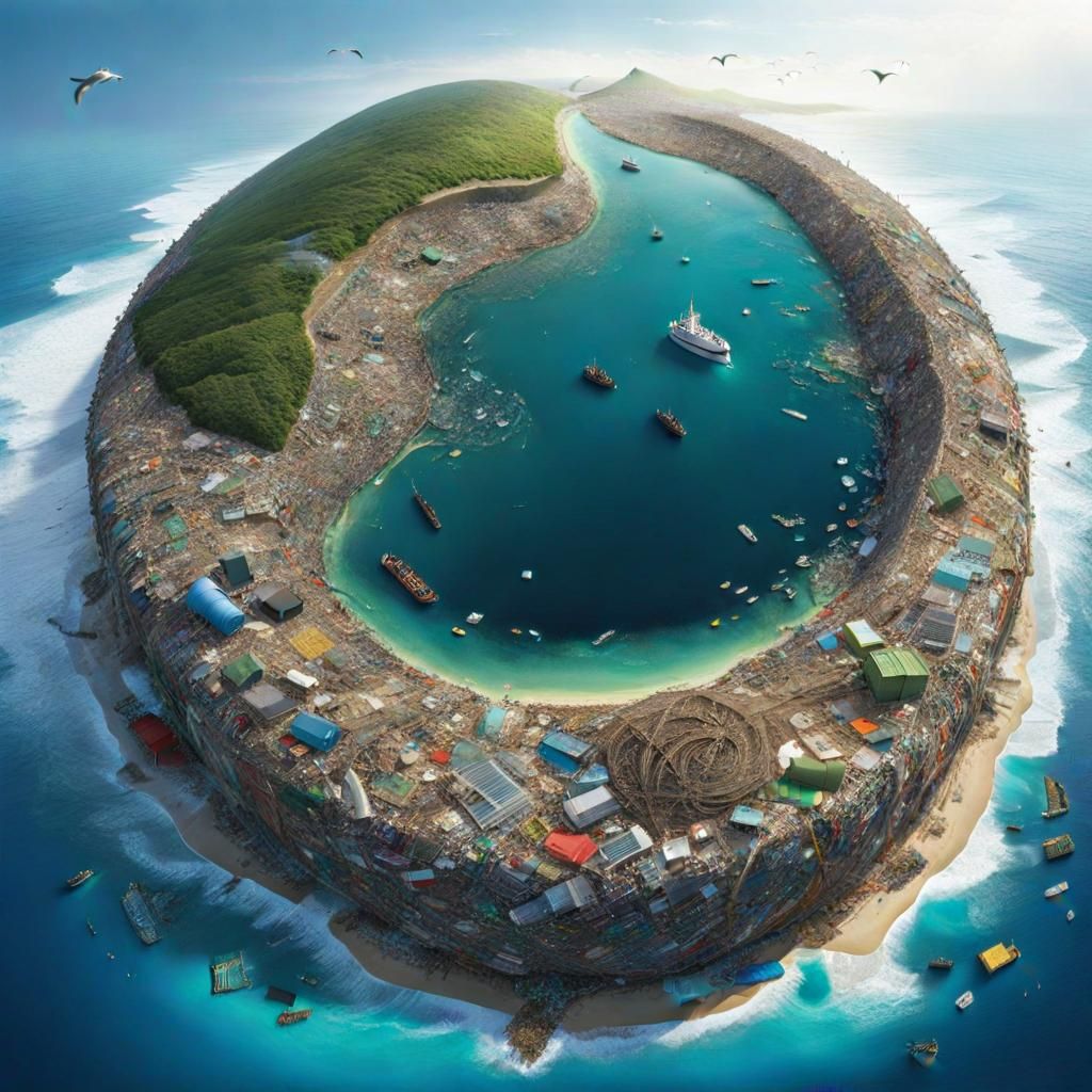 Reclaimea: Atlantic Trash Continent - AI Generated Artwork - NightCafe ...