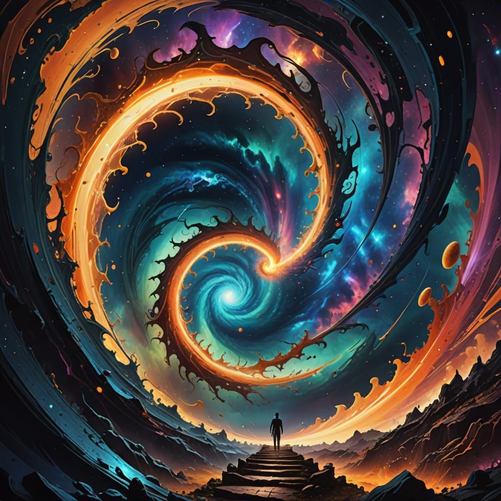 Multiverse - Vibrant Cosmic Portal in Swirling Multiverse V...