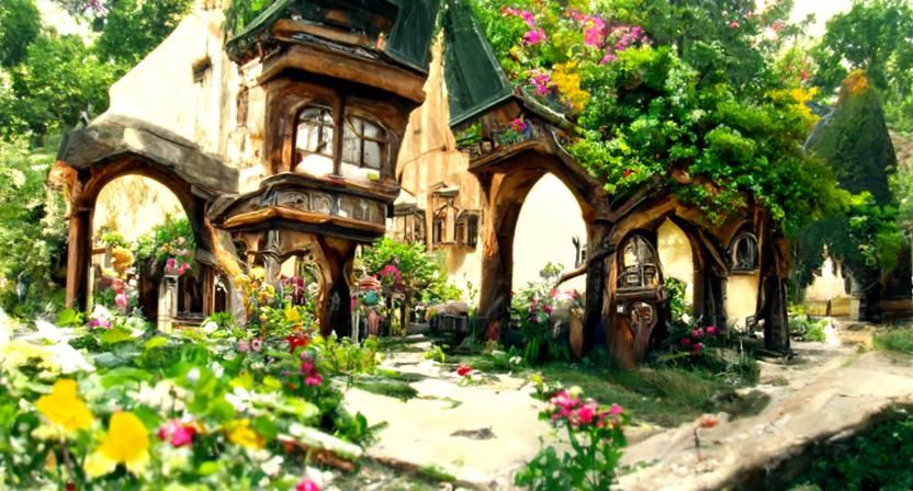 Beautiful Elven Manor on a corner in a Fantasy Elven Village ...