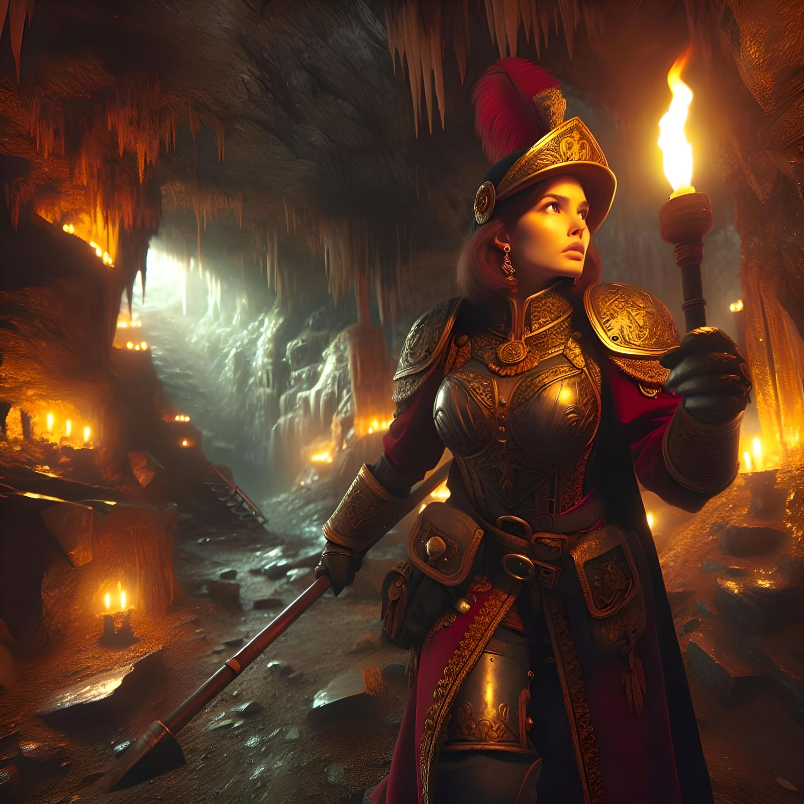 Delving by Torchlight - AI Generated Artwork - NightCafe Creator