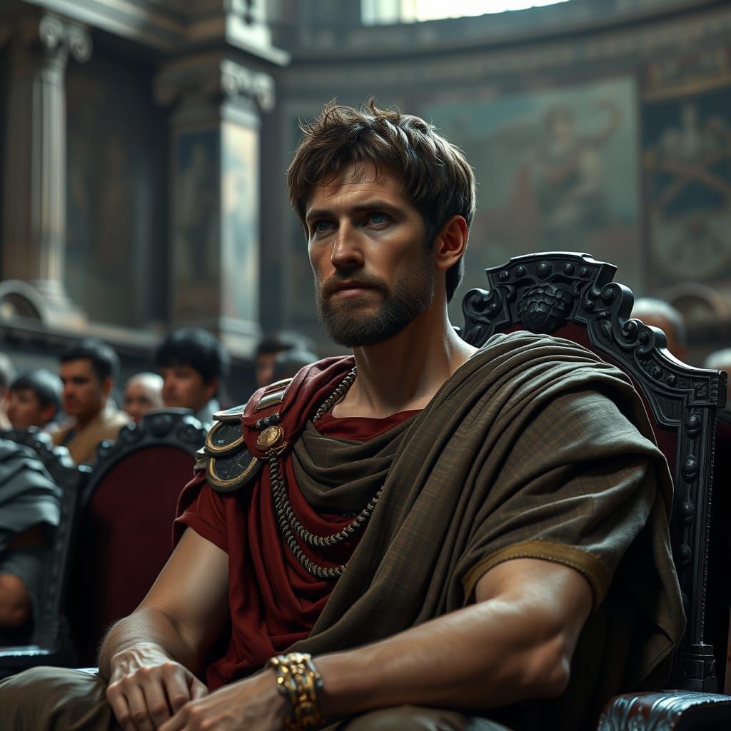 Julius Caesar - Roman Emperor Julius Caesar in Ancient Senat...