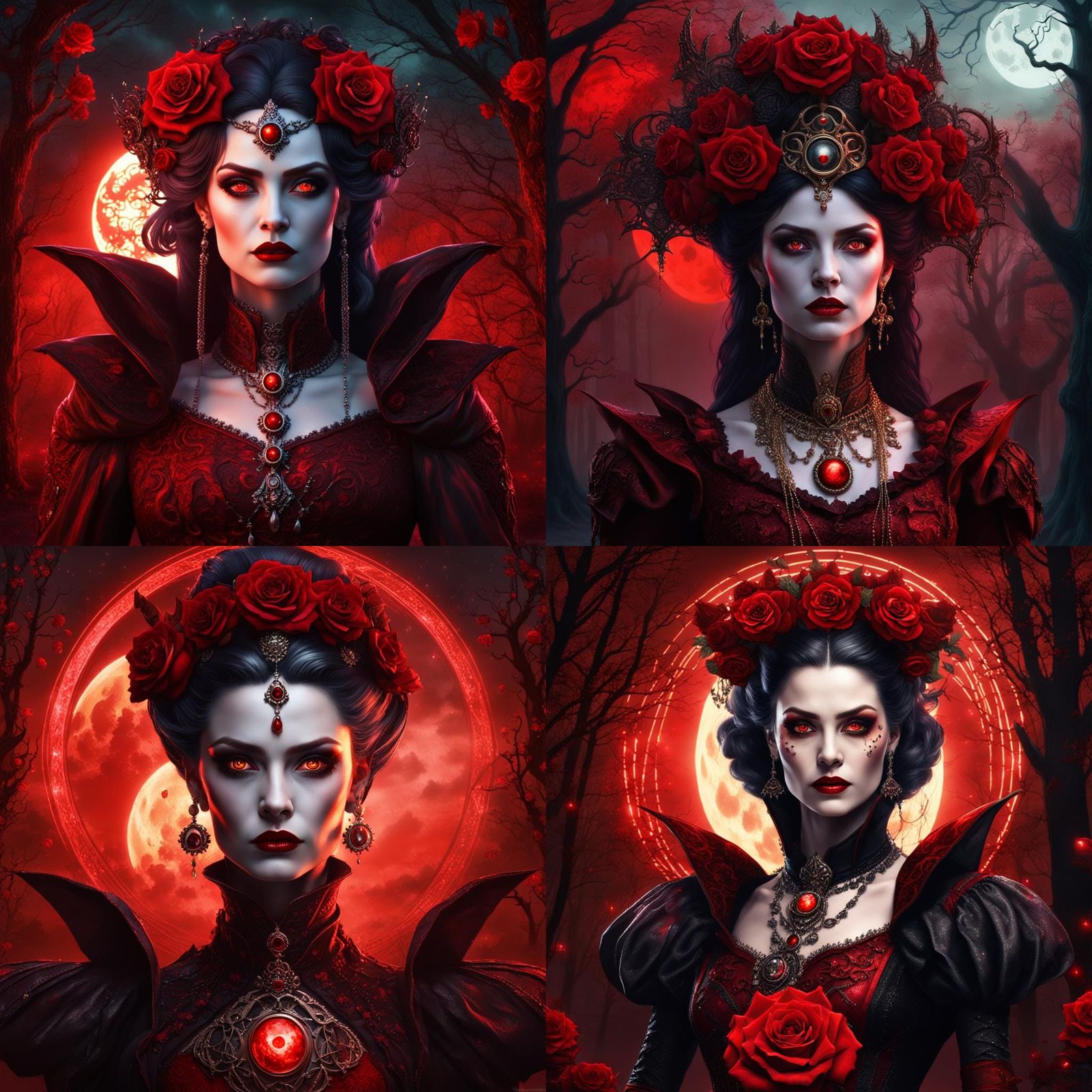 Head and shoulders portrait of a majestic evil vampire queen. - AI ...