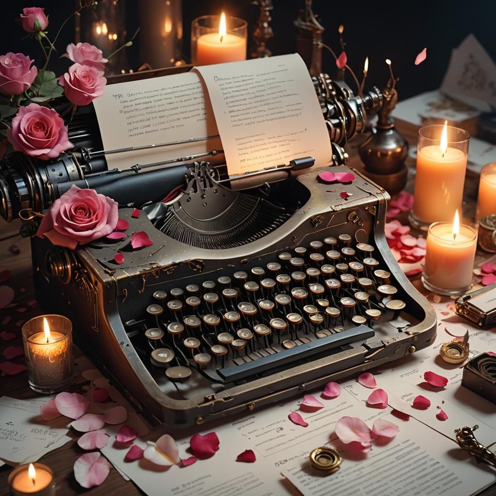 Old fashioned typewriter - AI Generated Artwork - NightCafe Creator