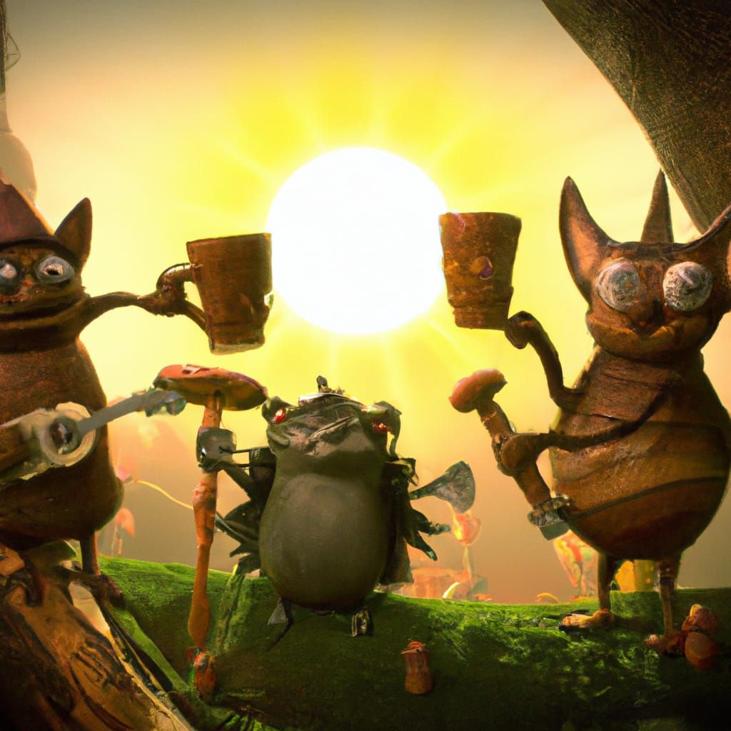 Weird Beasts Drinking - AI Generated Artwork - NightCafe Creator