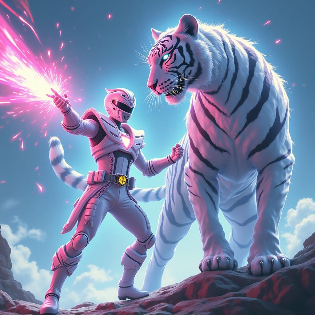 the white crystal power ranger Crystal Claw Slash,. A sleek, white ...