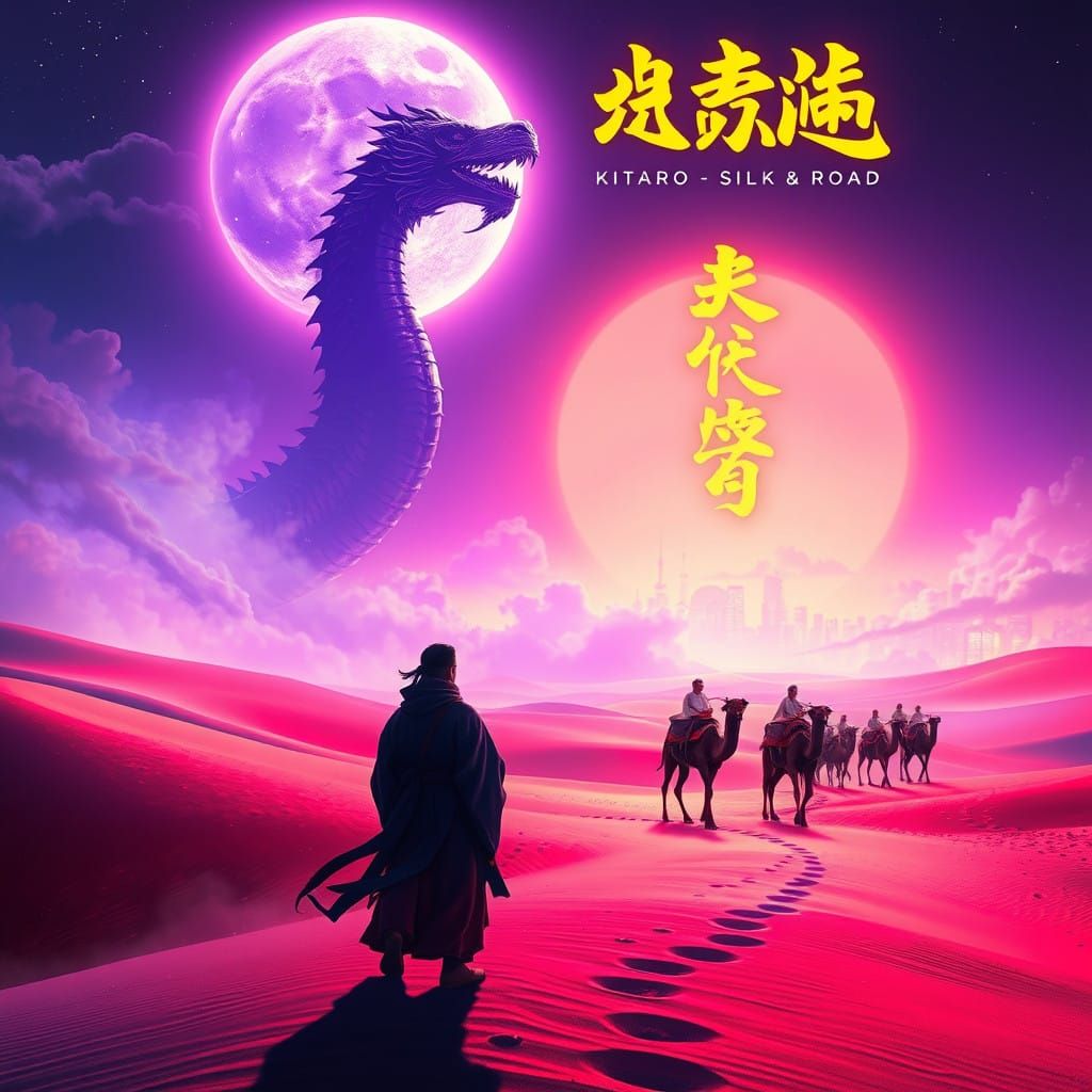 Create an album cover for Kitaro: Silk Road