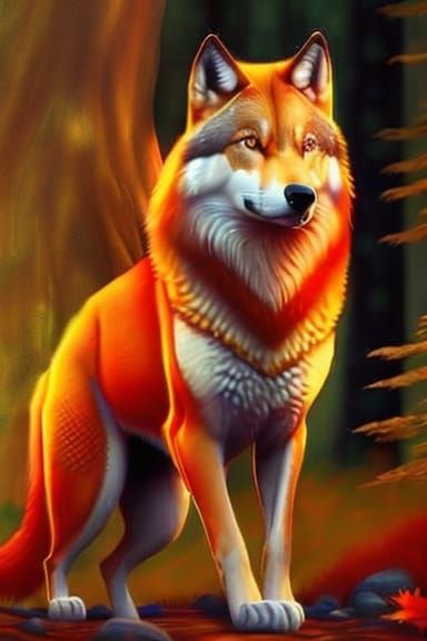 ginger wolf - AI Generated Artwork - NightCafe Creator