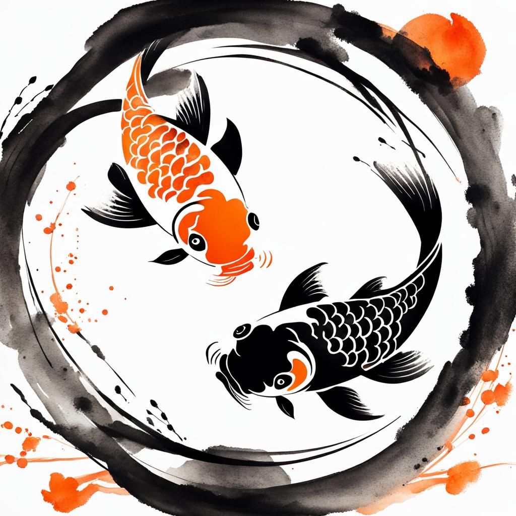 Koi Fish circle, Sdxl1 - AI Generated Artwork - NightCafe Creator