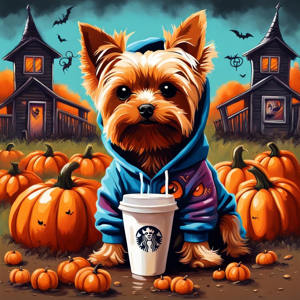 Hallow-Yorkie - AI Generated Artwork - NightCafe Creator