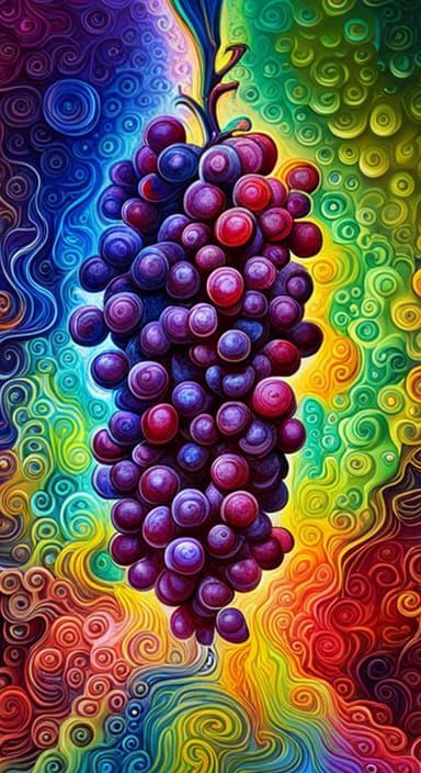 GRAPES AND WINE; 8k resolution holographic astral cosmic illustration ...