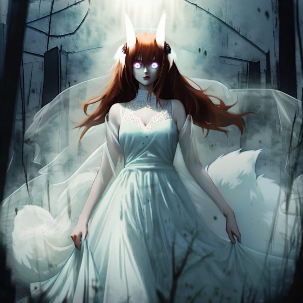 Fox-girl Vixen get possessed by a ghost while exploring a ruin