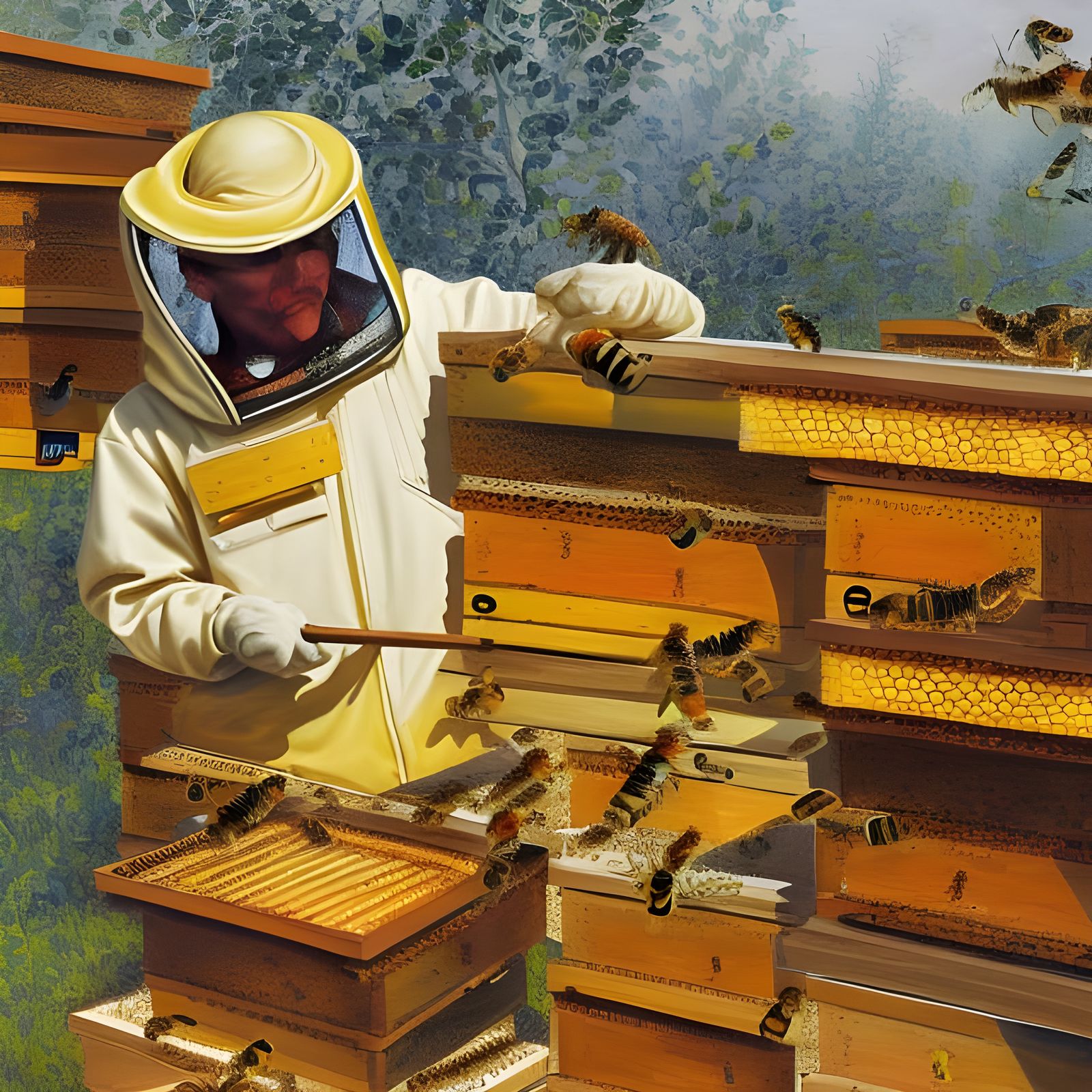 Busy Beekeeper - AI Generated Artwork - NightCafe Creator
