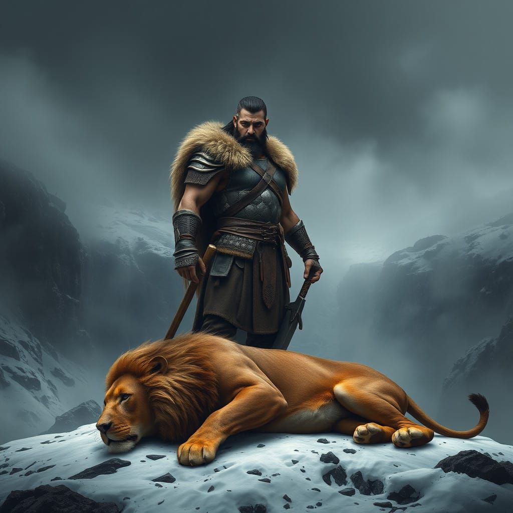 Valiant Fighter - Ancient Warrior Conquers Snowy Battlefield