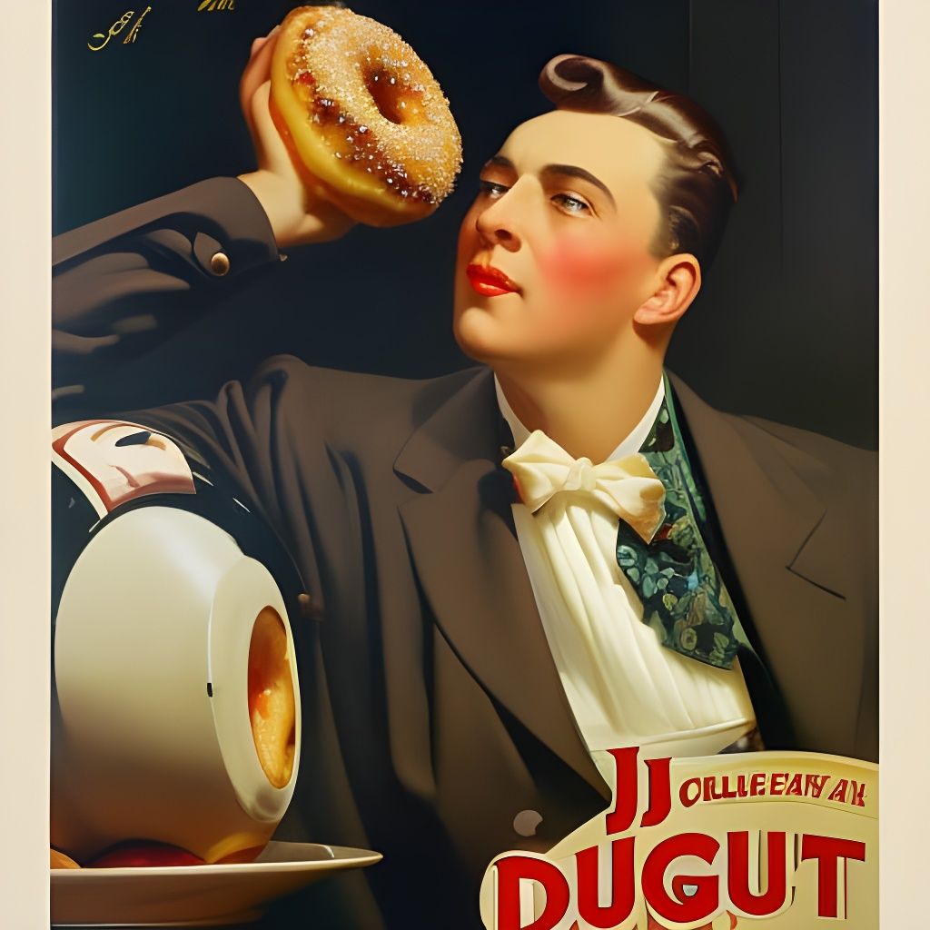 Doughnut advertisement by J.C. Leyendecker - AI Generated Artwork ...