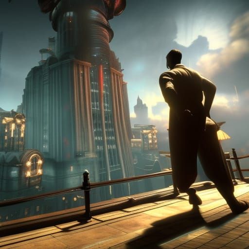 bioshock 3D Game Cinematic Feel, Epic 3D Videogame Graphics, Intricately Detailed, 8K Resolution ...