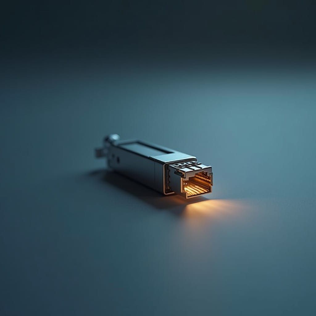 SFP Connector image - Glowing SFP Connector in Moody, High-C...