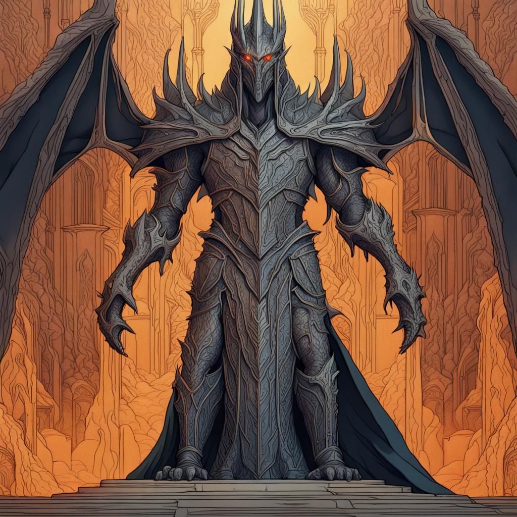 Detailed line art drawing of Sauron - AI Generated Artwork - NightCafe ...
