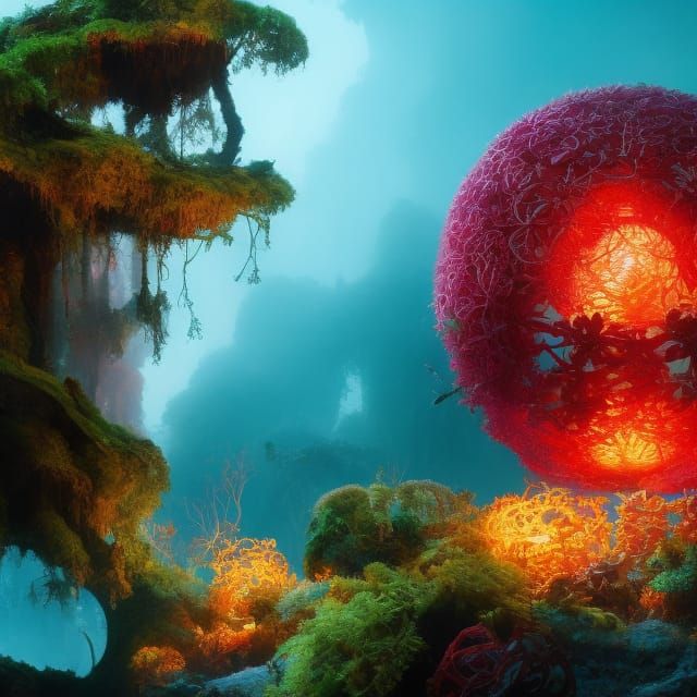 Whimsicle Alien Jungle Concept Render - AI Generated Artwork ...