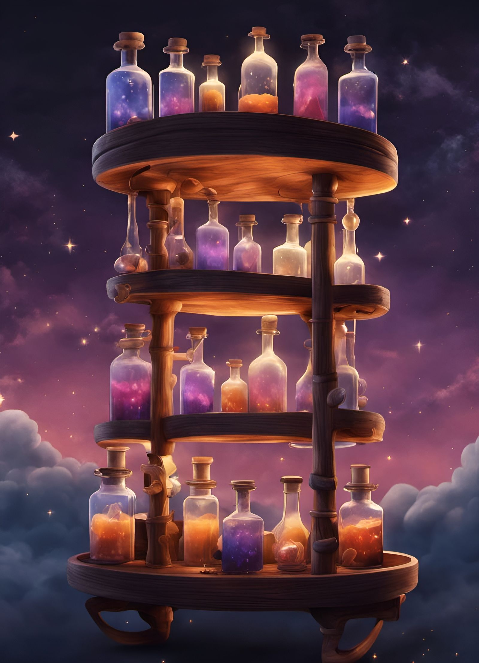 Potion Rack 4 - AI Generated Artwork - NightCafe Creator