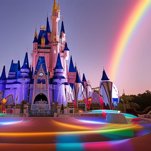 The Rainbow Castle - AI Generated Artwork - NightCafe Creator