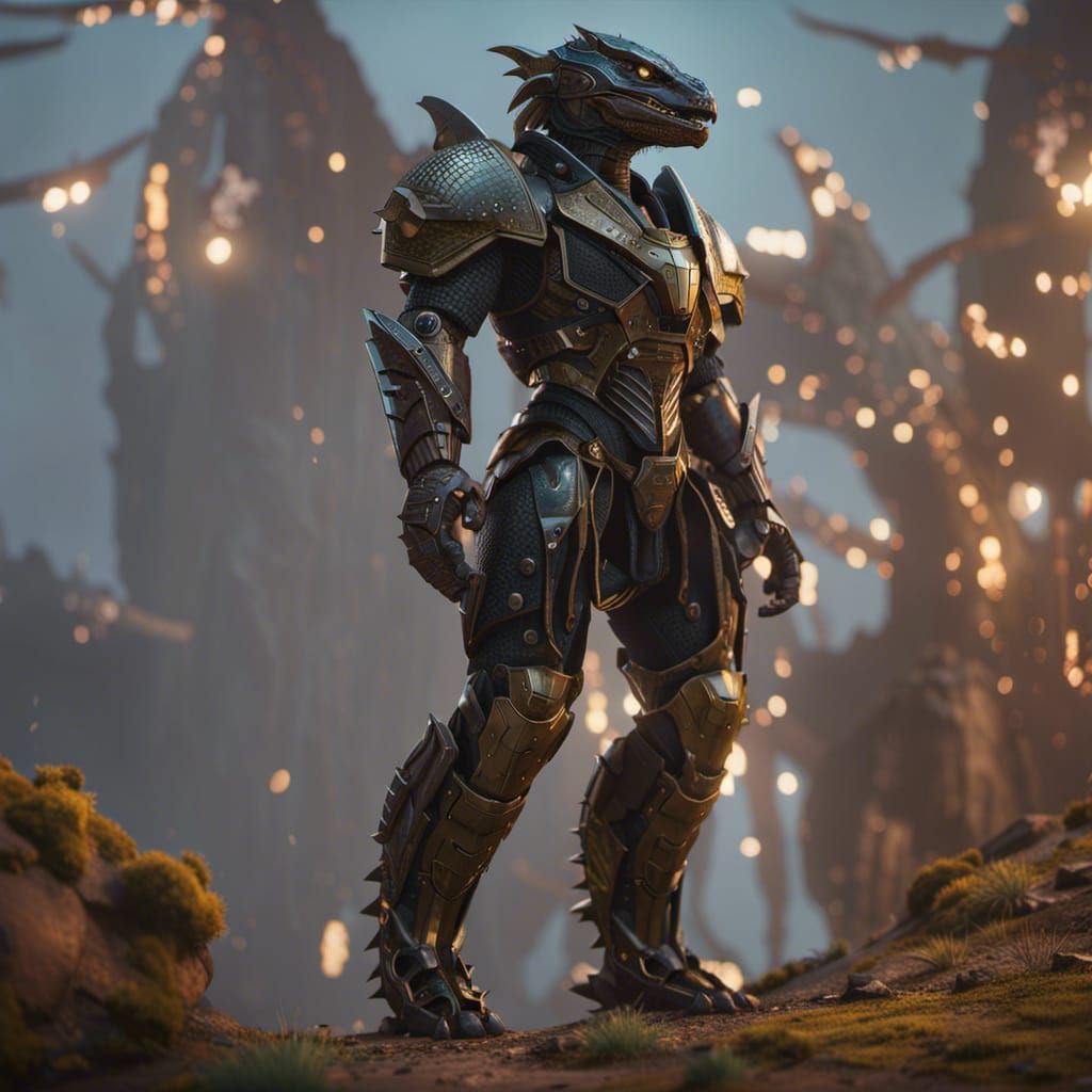 lizardman, armoured - AI Generated Artwork - NightCafe Creator