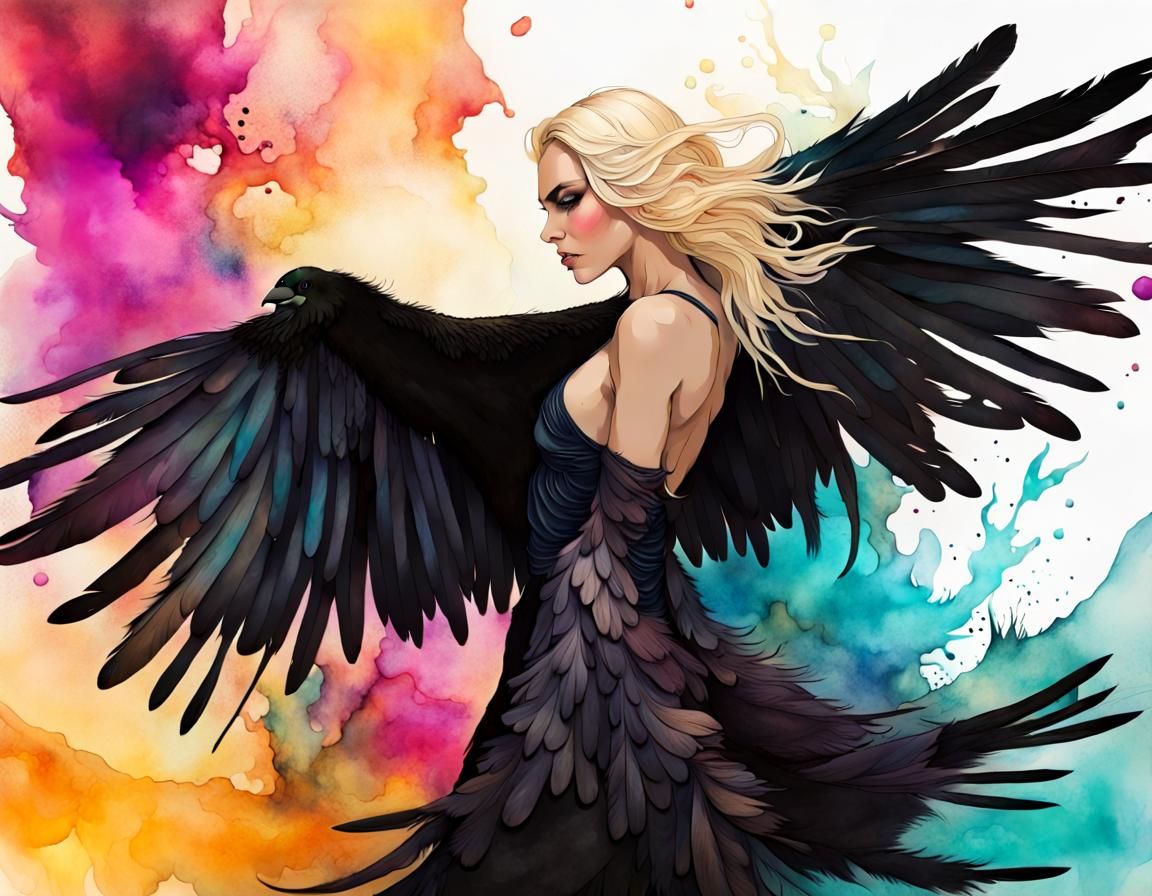 CROWS ANGEL 15 - AI Generated Artwork - NightCafe Creator
