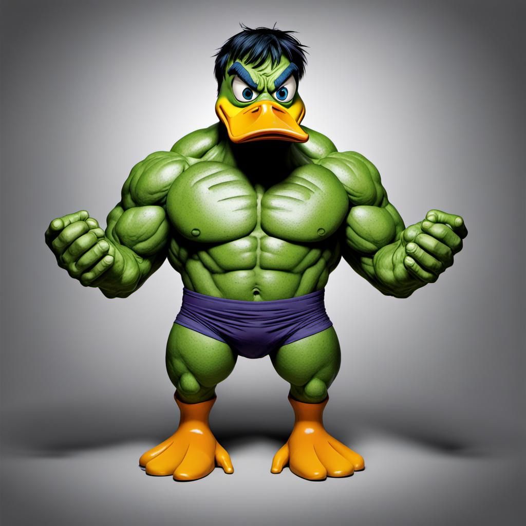 Donal Duck as the Hulk - AI Generated Artwork - NightCafe Creator
