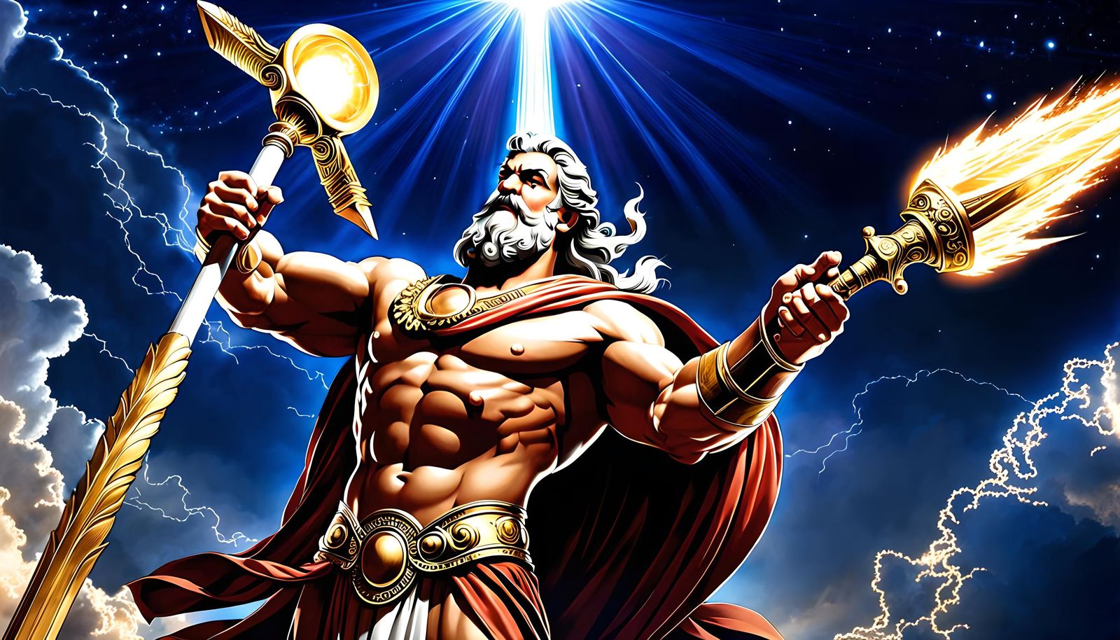 Zeus - Scepter-wielding Zeus, King of Greece's pantheon. - AI Generated Artwork - NightCafe Creator