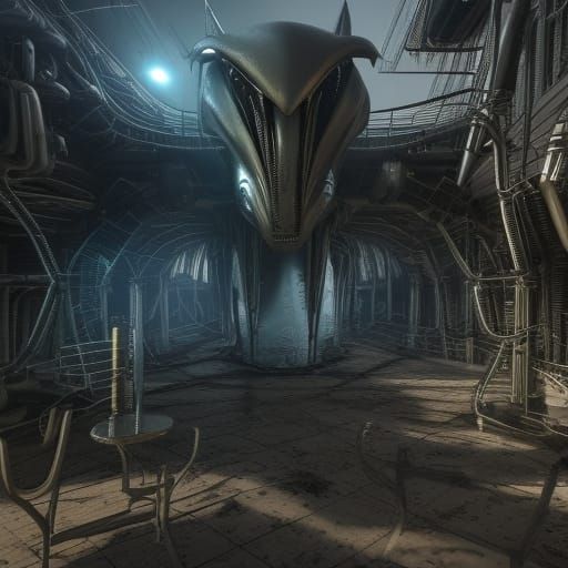 alien prison yard with heavy smoke - AI Generated Artwork - NightCafe ...