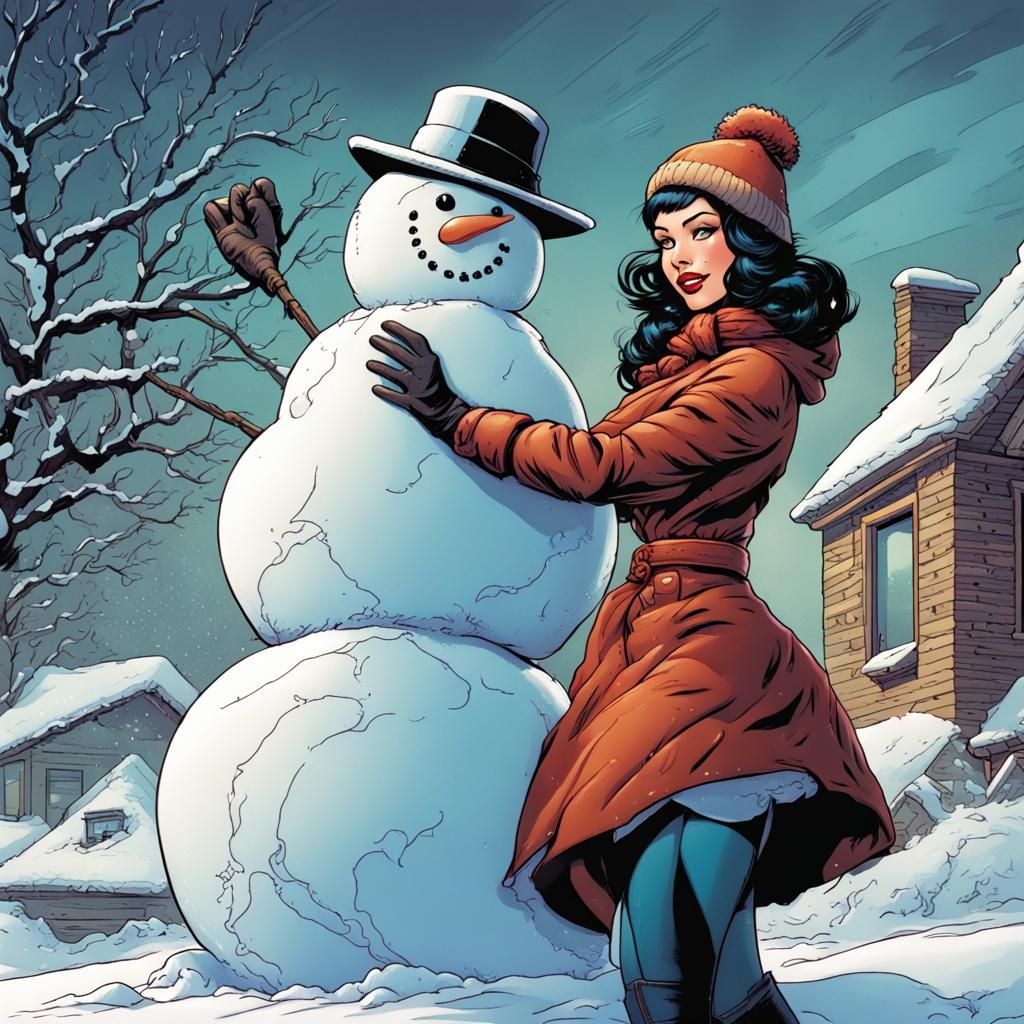 Retro snowman comic - AI Generated Artwork - NightCafe Creator