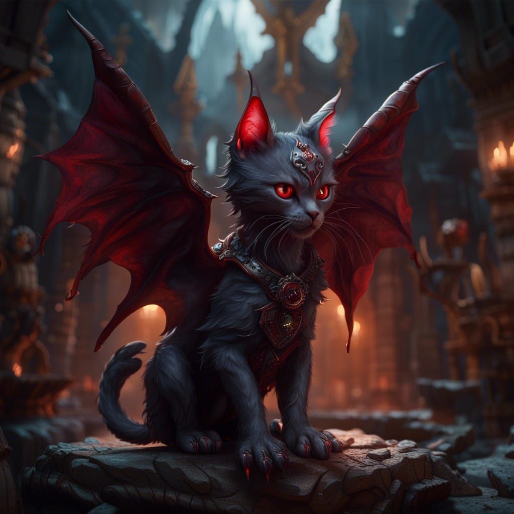 Devil Kitten - AI Generated Artwork - NightCafe Creator
