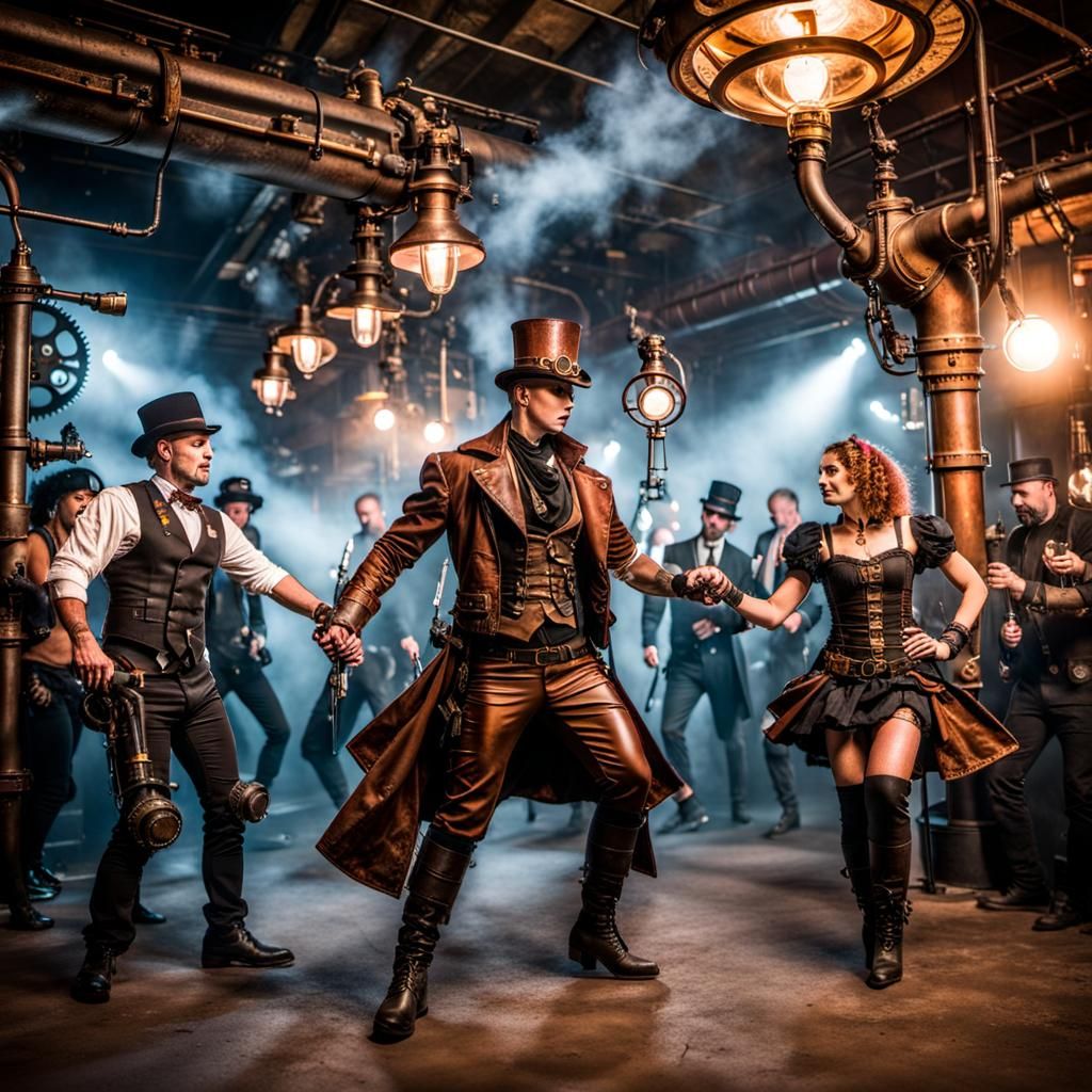 Steampunk dancing - AI Generated Artwork - NightCafe Creator