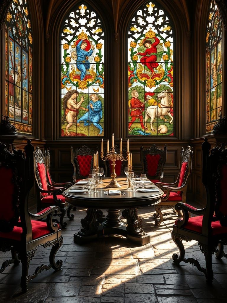 Dining room of a medieval castle - Medieval Castle Dining Ro...