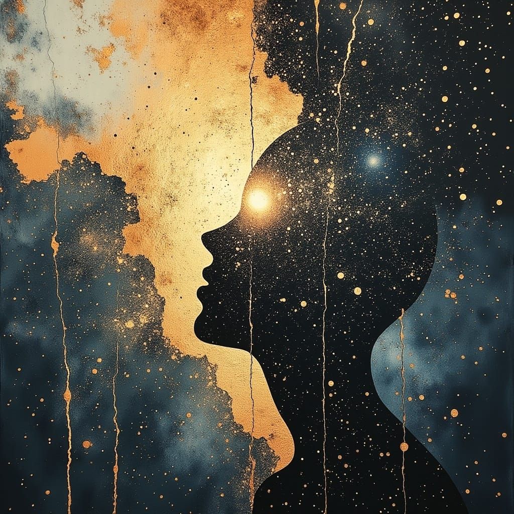 Cosmic Mindscapes in Double Exposure Style - AI Art