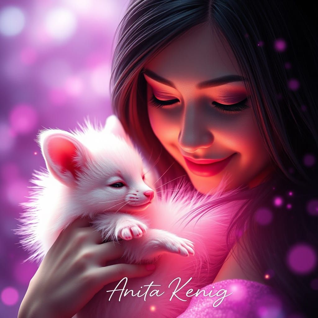 Enchanting Digital Art of a Woman and Fennec in La... - AI Art